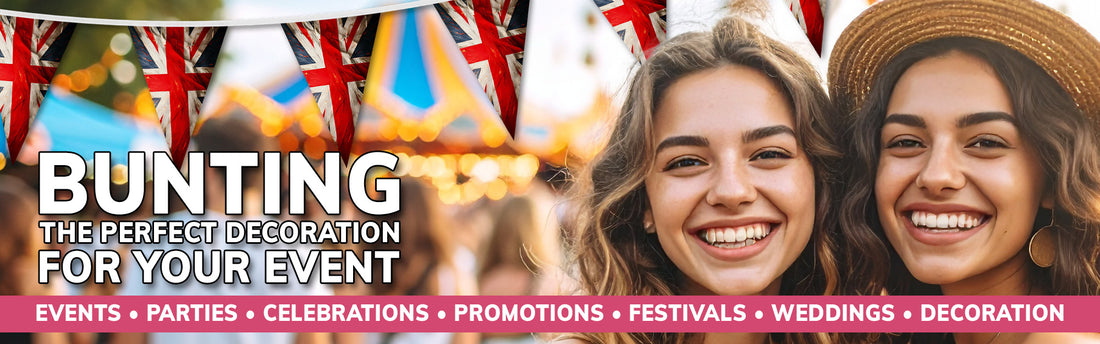 Decorative printed bunting for parties, events and promotions ...