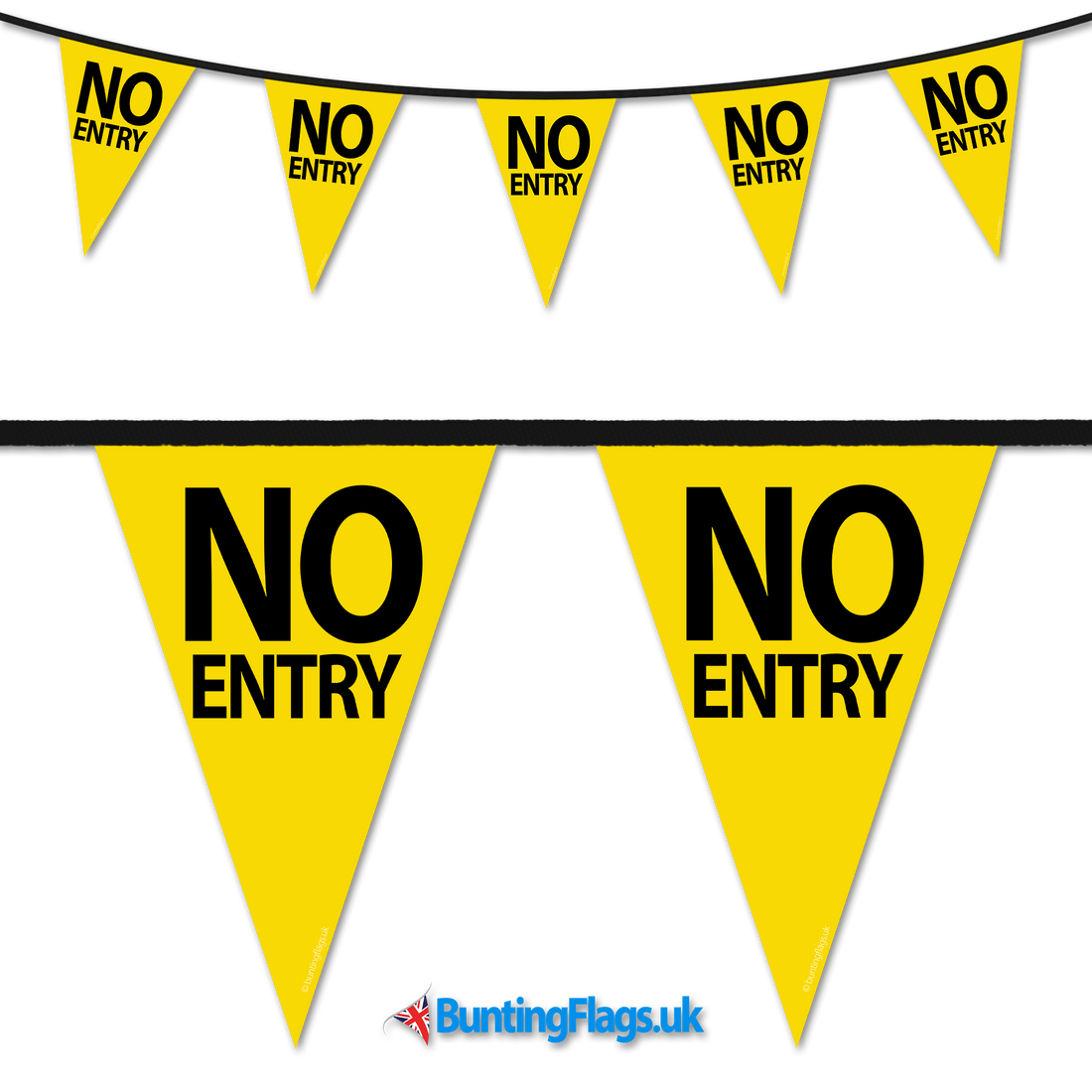 Barrier Bunting - No Entry Yellow – BuntingFlags.uk