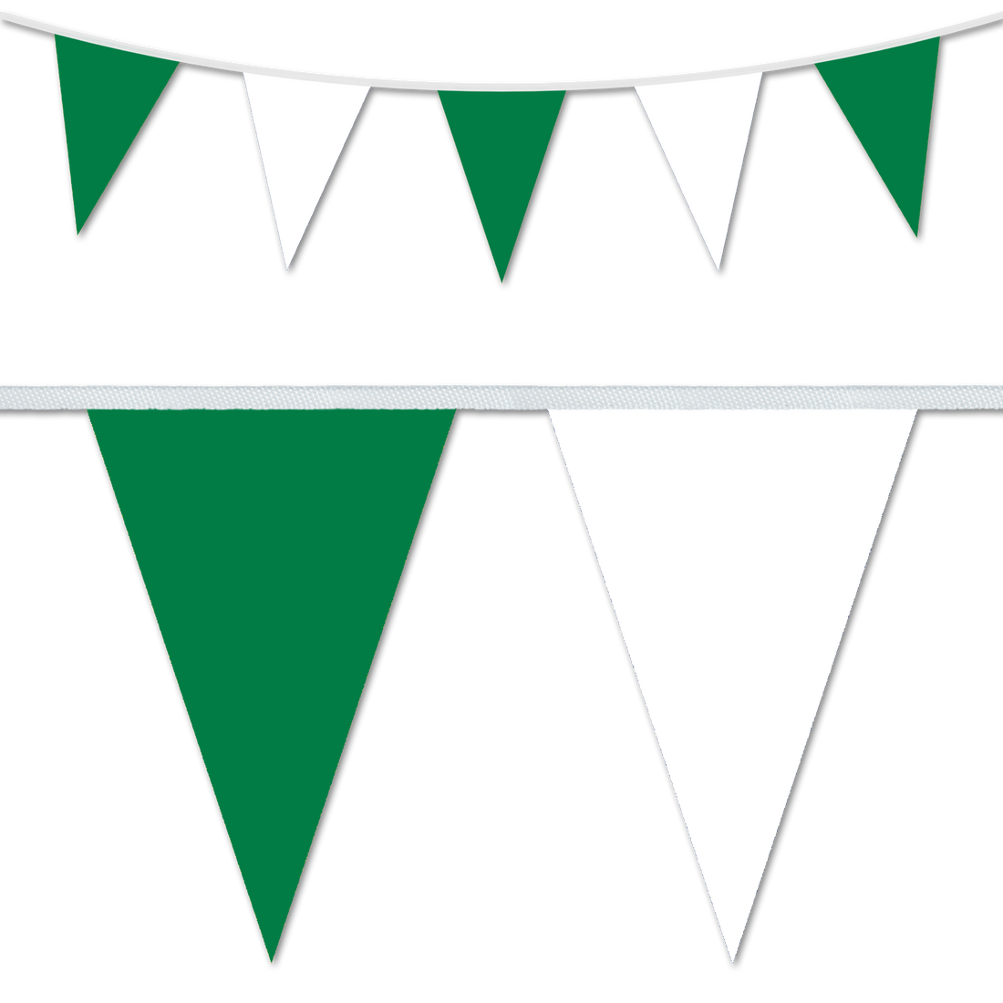 PVC Bunting Green & White – BuntingFlags.uk