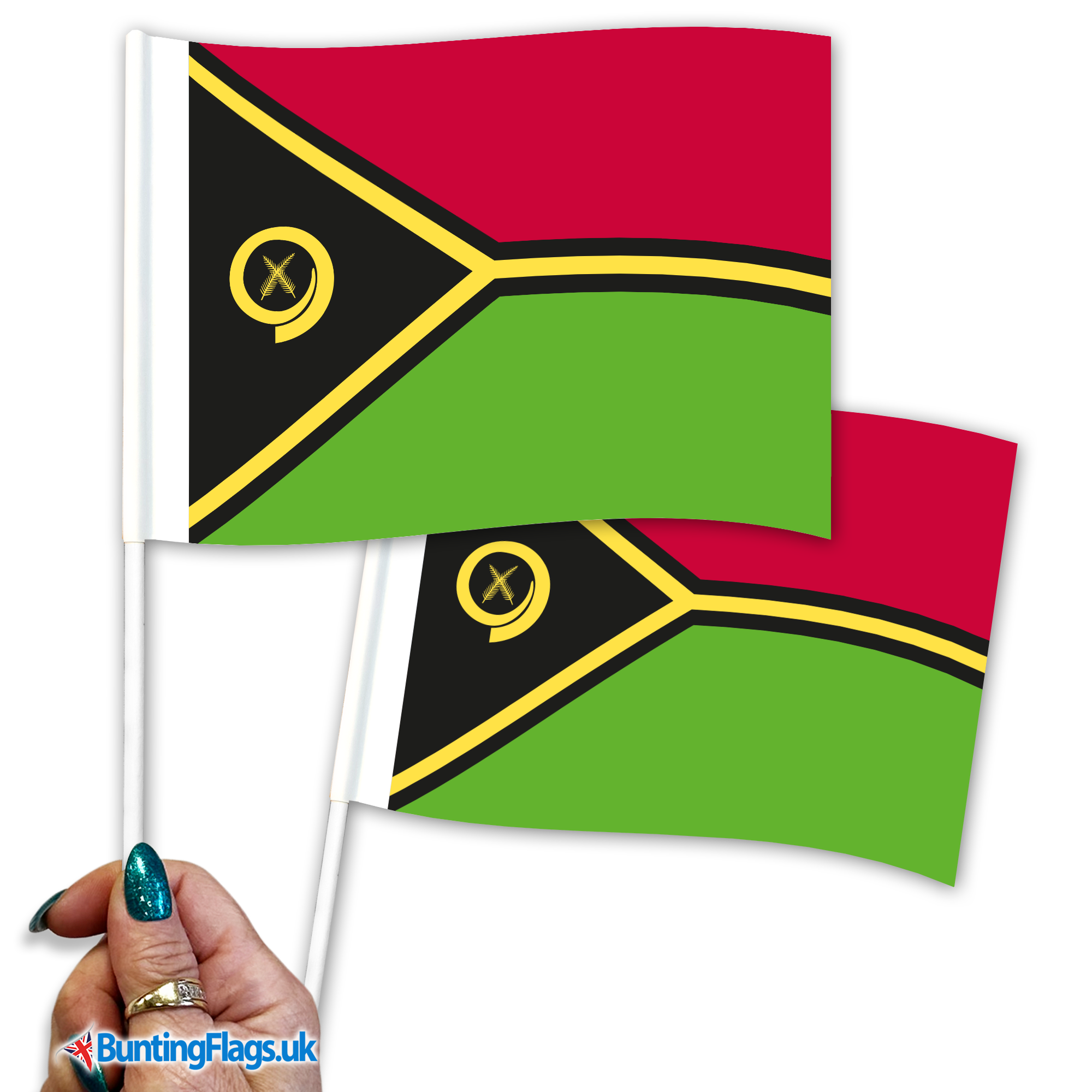 Vanuatu hand waving flags – BuntingFlags.uk